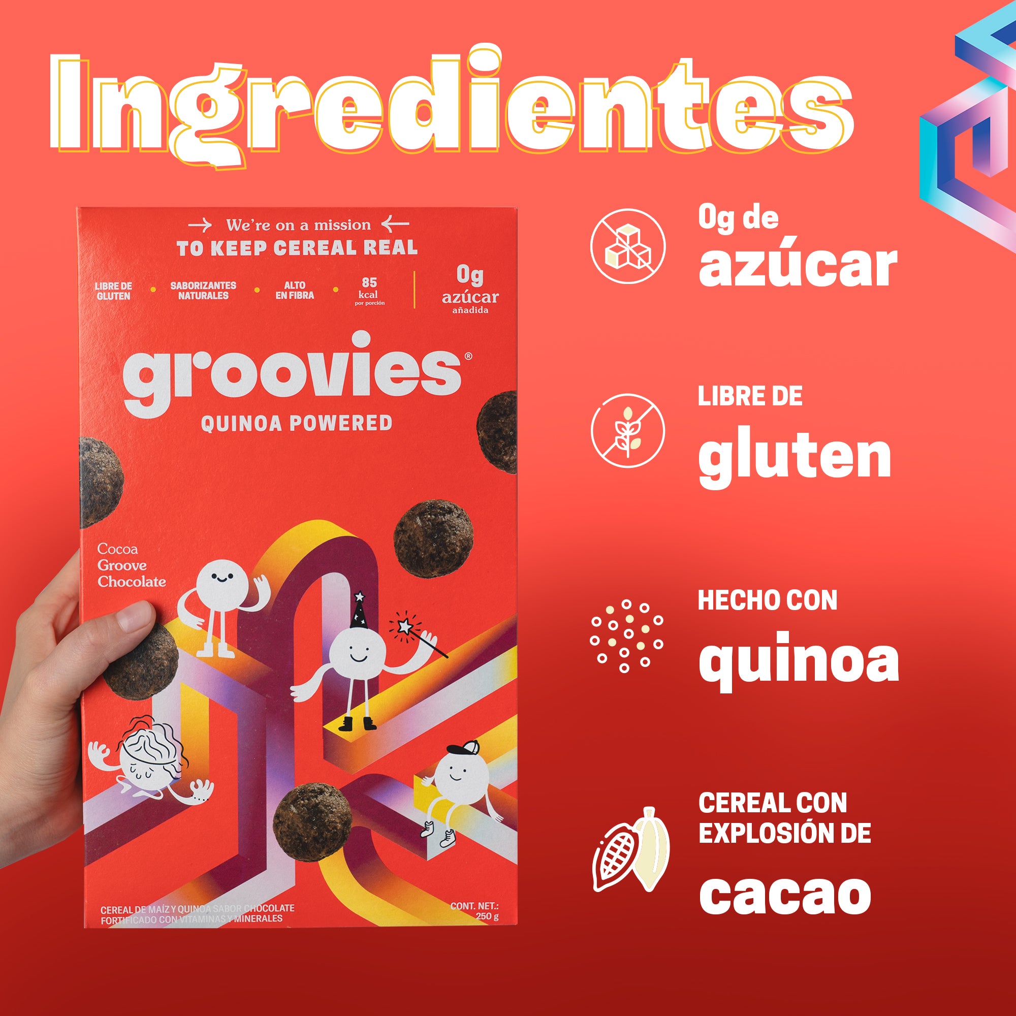 Groovies - Cereal Saludable de quinoa con 0 azúcar añadida, Libre de ...